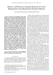 Reactive and Proactive Anomaly Detection in Crowd Management Using Hierarchical Temporal Memory ...